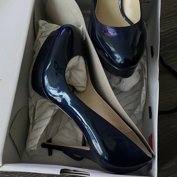 Aldo | Shoes | Patent Leather Navy Platforms | Poshmark